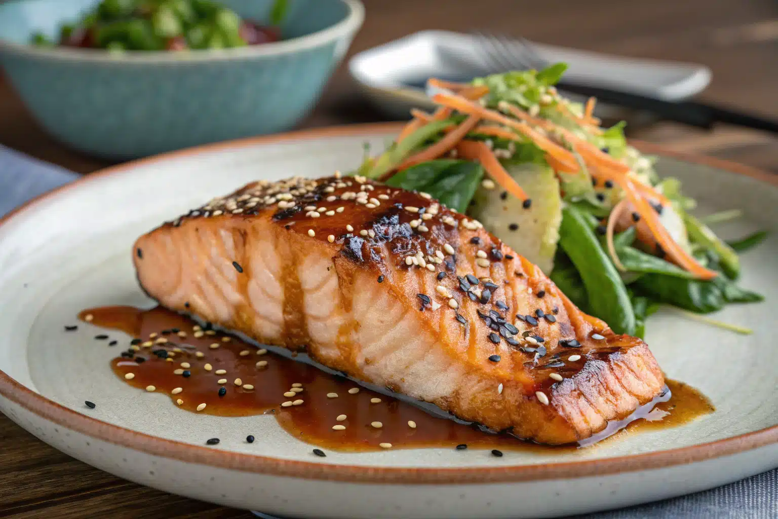 Best Honey Sesame Salmon Recipe with Asian Noodles