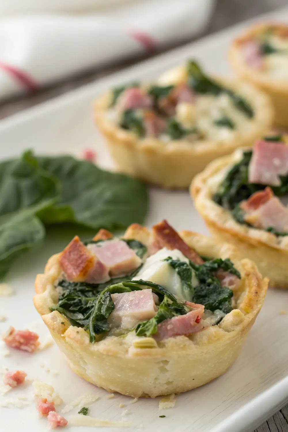 spinach ham puff pastry bites - Easy and Bold Snack